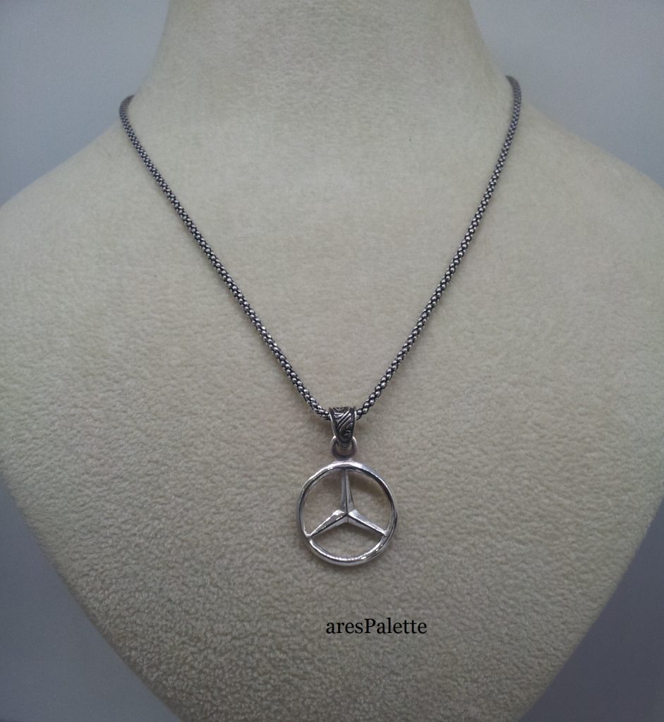 Mercedes Necklace Handmade solid 925 silver
