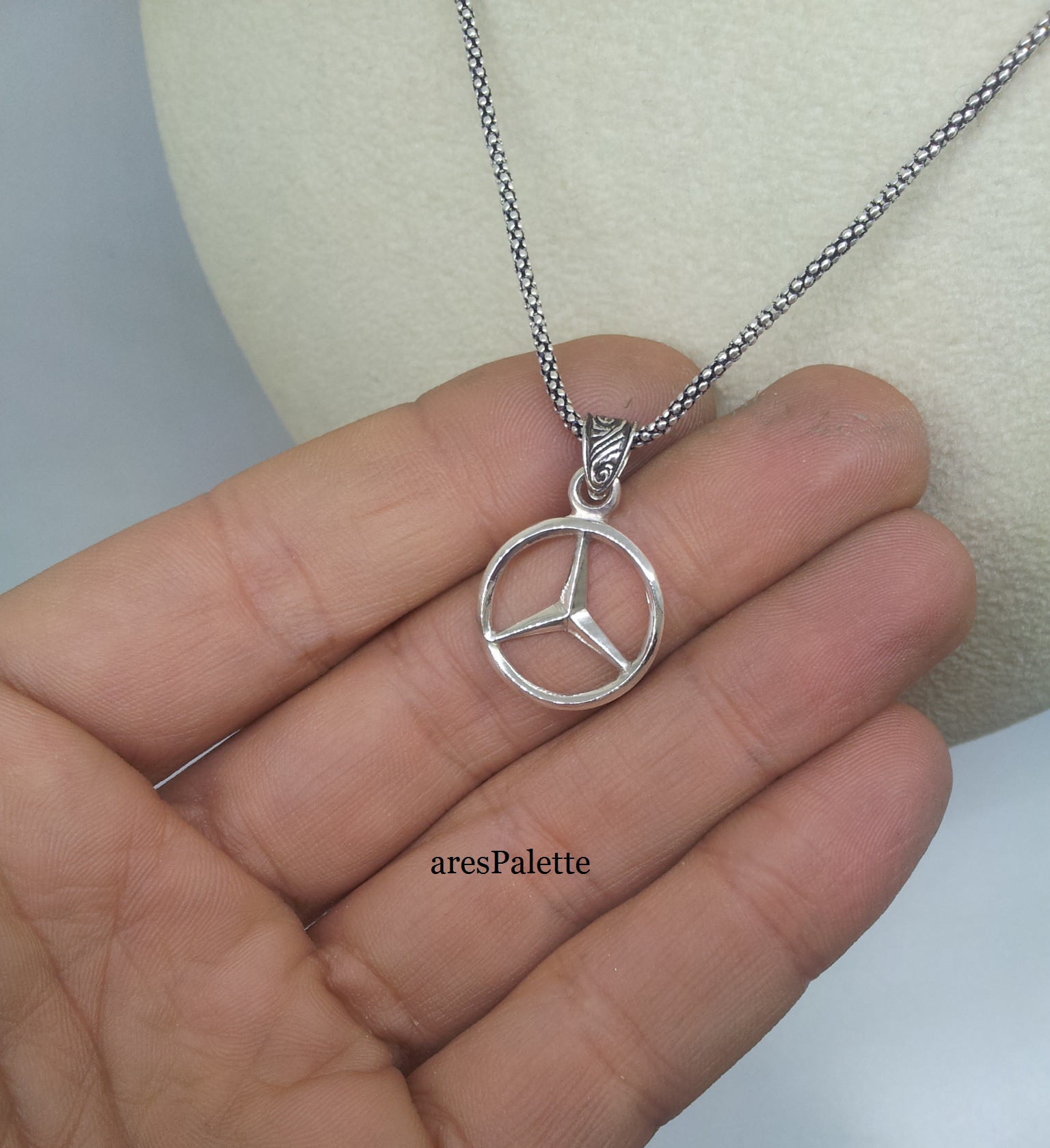 Mercedes Necklace Handmade solid 925 silver