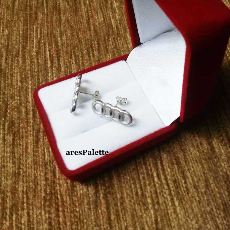 Audi Earrings 925 Silver Handmade