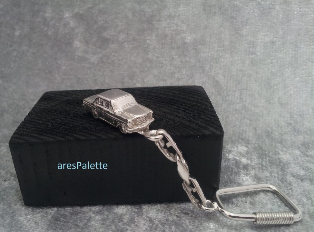 W115 Mercedes Keychain 925 Silver Handmade