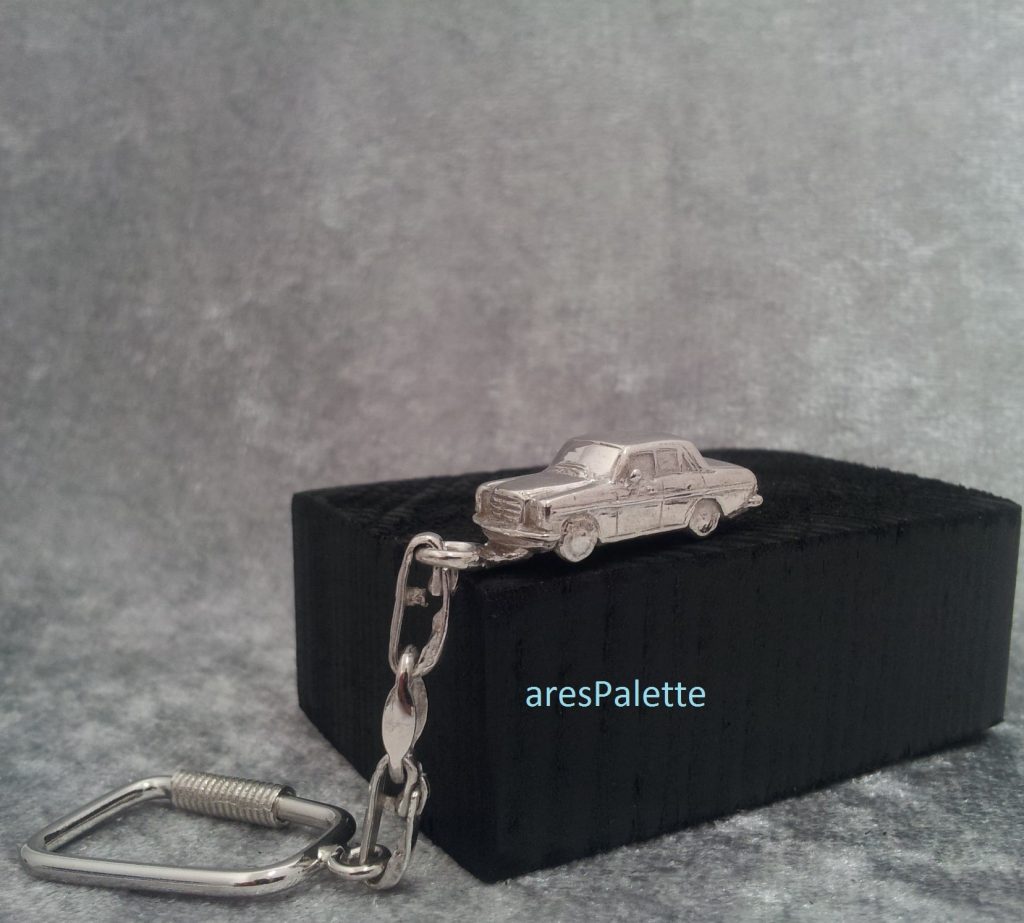 W115 Mercedes Keychain 925 Silver Handmade