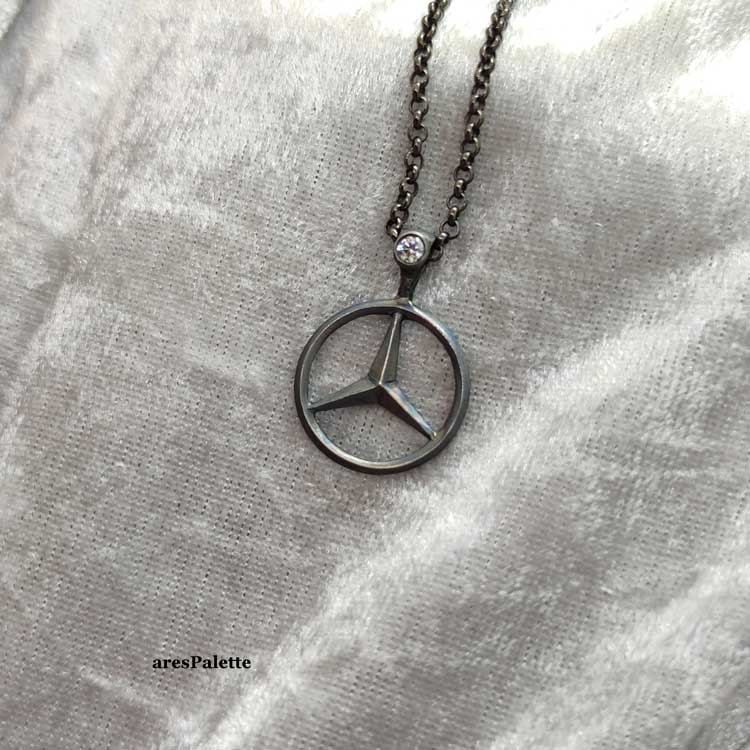 Mercedes Benz Necklace ''Black Edition'' Handmade 925 silver