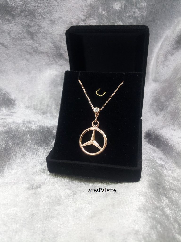 Mercedes Benz Necklace ''Rose Edition'' Handmade 925 silver