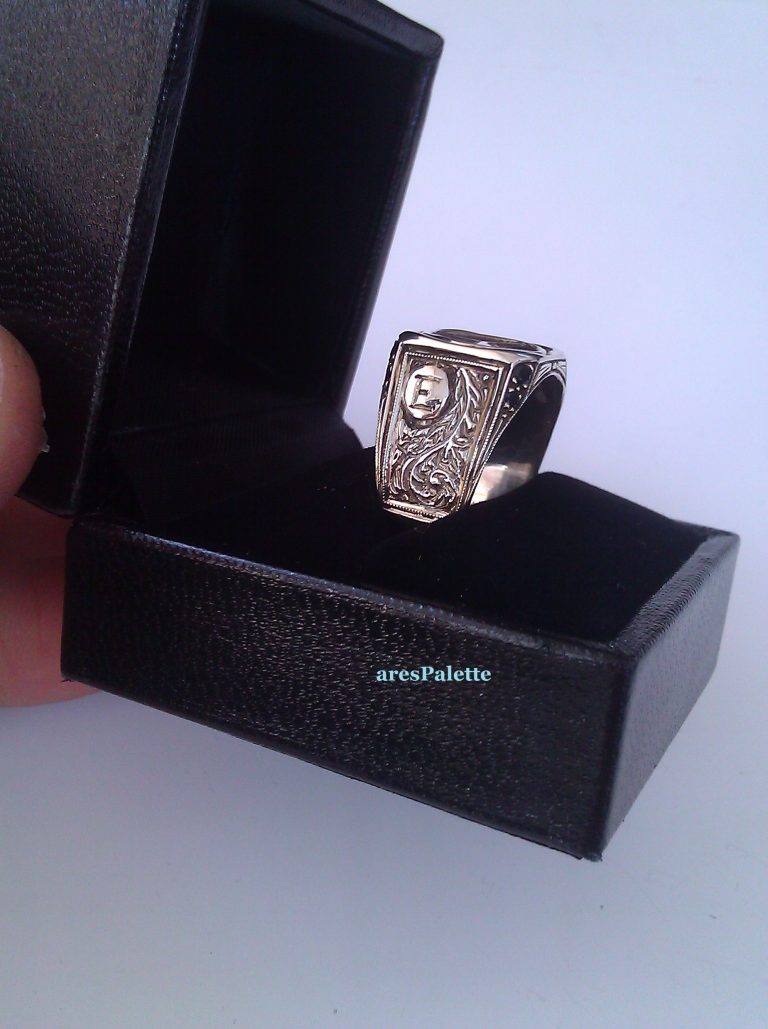 Mercedes Ring Special design ring-925 silver-Black Swarovski-Custom ...