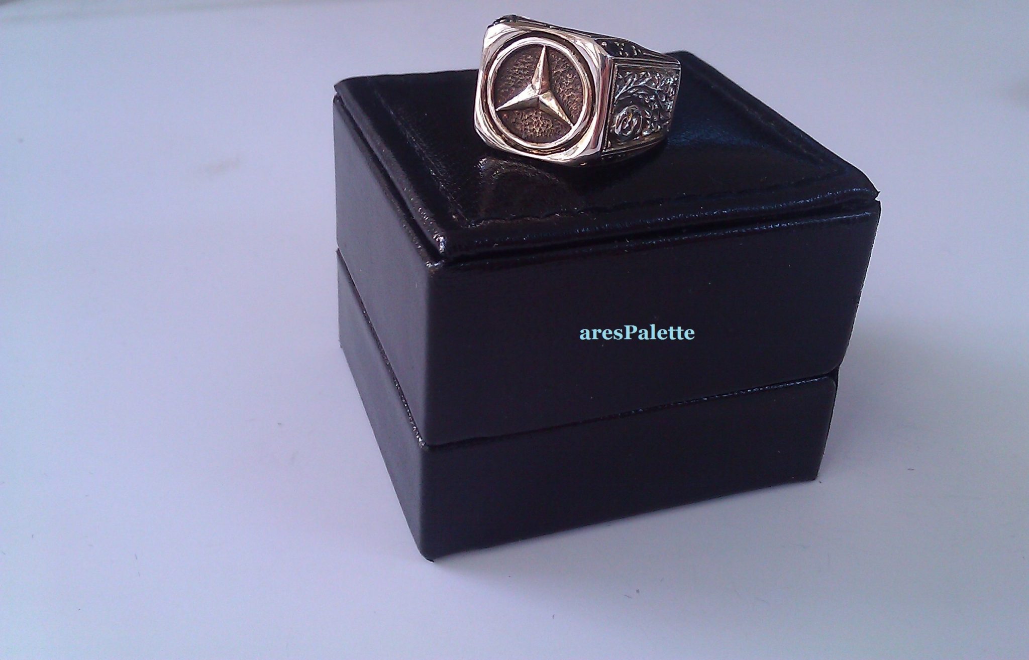 Mercedes Ring Special design ring-925 silver-Black Swarovski-Custom ...