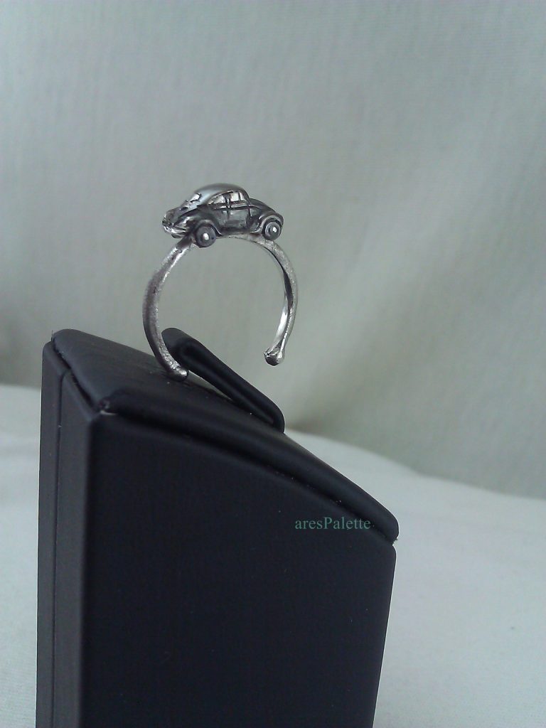 VW Beetle Ring Handmade Silver Ring
